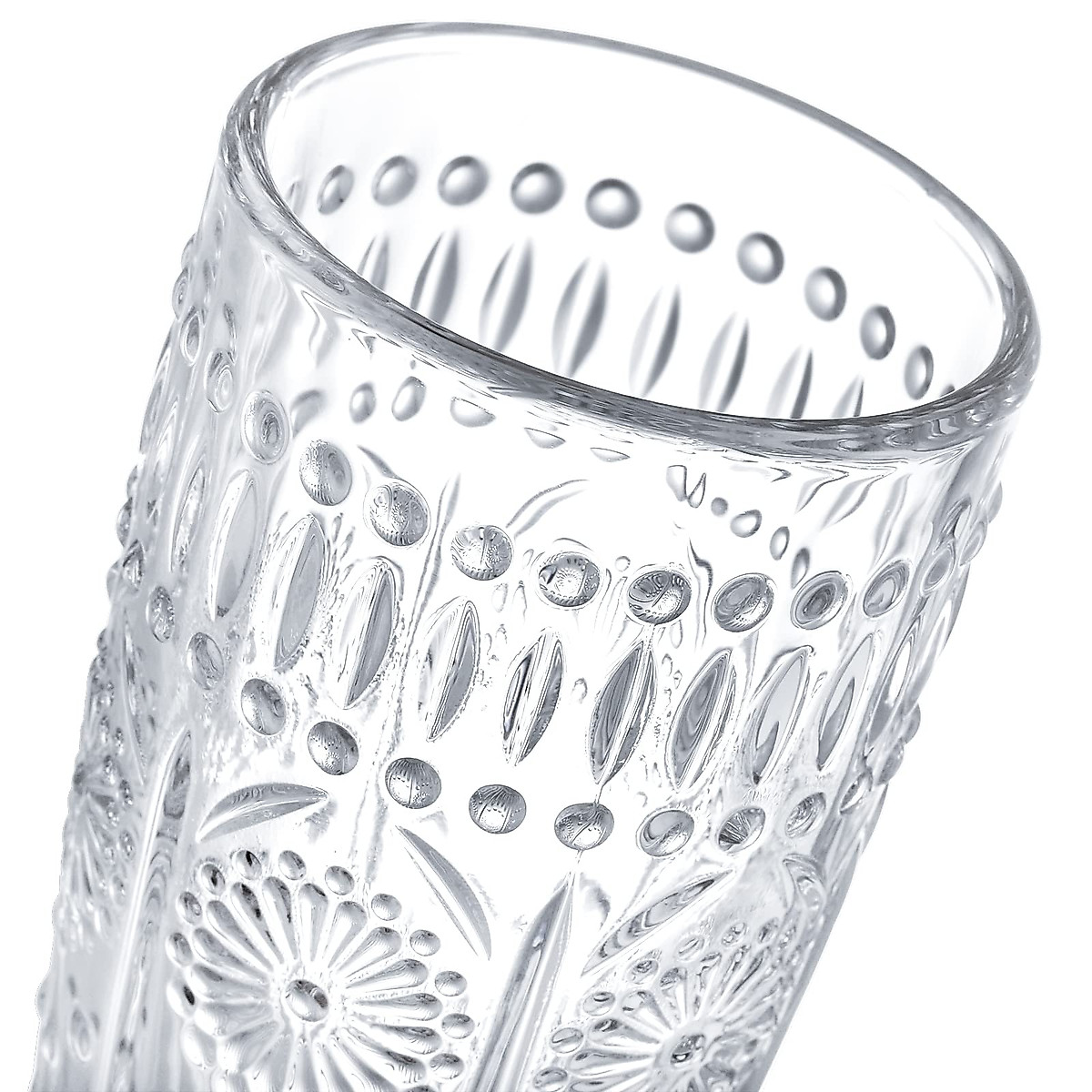 Kingrol 6 Pack 5 Ounces Glass Champagne Flutes, Vintage Sparkling Wine Glasses for Champagne, Cava, Prosecco