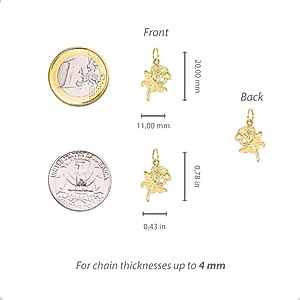 Lucchetta - Women's Rose Flower Pendant Charm Solid Yellow Gold | Romantic Jewelry from Italy for Her