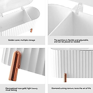 Qtip Holder Cotton Swab Holder with Lid, 4 Compartment Cotton Ball and Swab Holder Organizer Cotton Swab Holder Dispenser Storage Cotton Pad Container Box for Cotton Swabs, Make Up Pads, Cosmetic