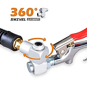 FYPower 10 Pieces Hybrid Lead-in Air Hose kit, 3/8 Inch x 6 ft Whip Air Compressor Hose Kit, 1/4" NPT Air Coupler and Plug, Industrial Solid Brass Quick Connect, 360° Swivel Connector