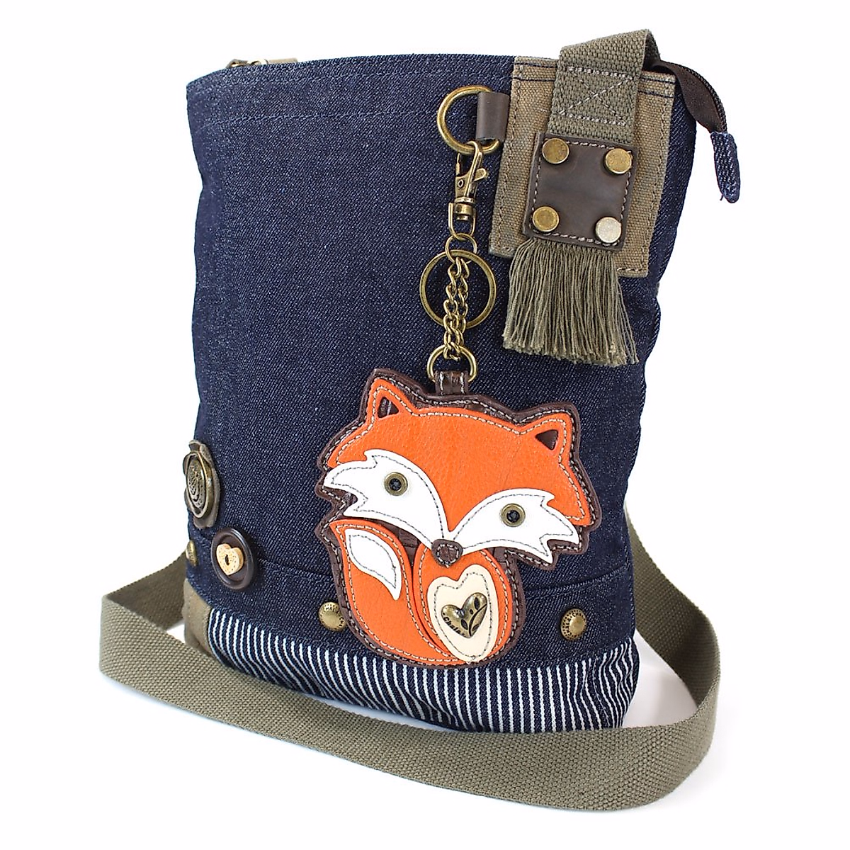 CHALA Handbag Canvas Crossbody Messenger Bags - FOX with coin purse (Blue)