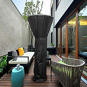 UCARE Patio Heater Cover Waterproof Round Stand Up Outdoor Electric Heater Protector Covers for Garden Veranda Round Furniture Cover Dome Heaters (86x33x19 in/ 221x85x48 cm)