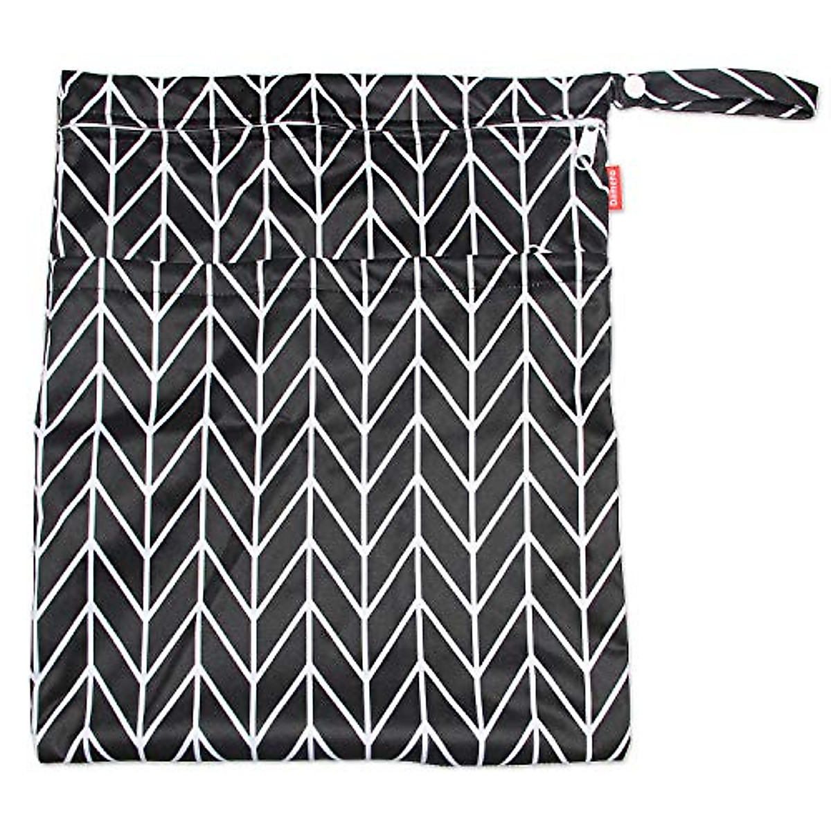 Damero Travel Wet and Dry Bag with Handle for Cloth Diaper, Pumping Parts, Clothes, Swimsuit and More, Easy to Grab and Go (Medium, Black Arrows)