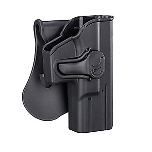 Bedone G19 Holster, OWB Paddle Holster fits Glock 19 19X 23 44 45 Gen 1 2 3 4, Outside Waistband Holster, Open Carry Tactical Gun Holster, Adjustable Cant & Fast Release - Right Handed