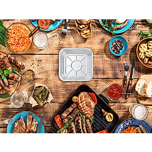 WANBAO 30 Pcs Disposable Aluminum Tin Foil Baking Pans Bakeware Square 8'' X 8'' X 2'' Inch Meal Prep for Catering, Baking Cakes, Breads, Brownies, Bread, Meatloaf, Lasagna