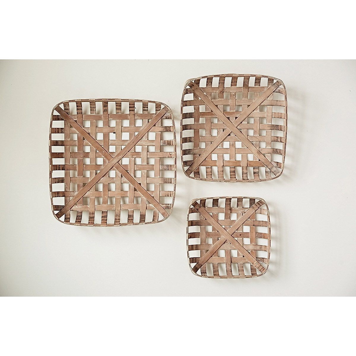 Creative Co-Op DA8528 Set of 3 Square Reproduction Tobacco Baskets