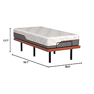 ESHINE Adjustable Bed Frame + 14" Hybrid Mattress Twin XL - Luxury Gel Memory Foam(319 Pocket Springs) with Massage, Wireless Remote, USB, Under Bed Night Light, Head and Foot Incline, 3000 Series
