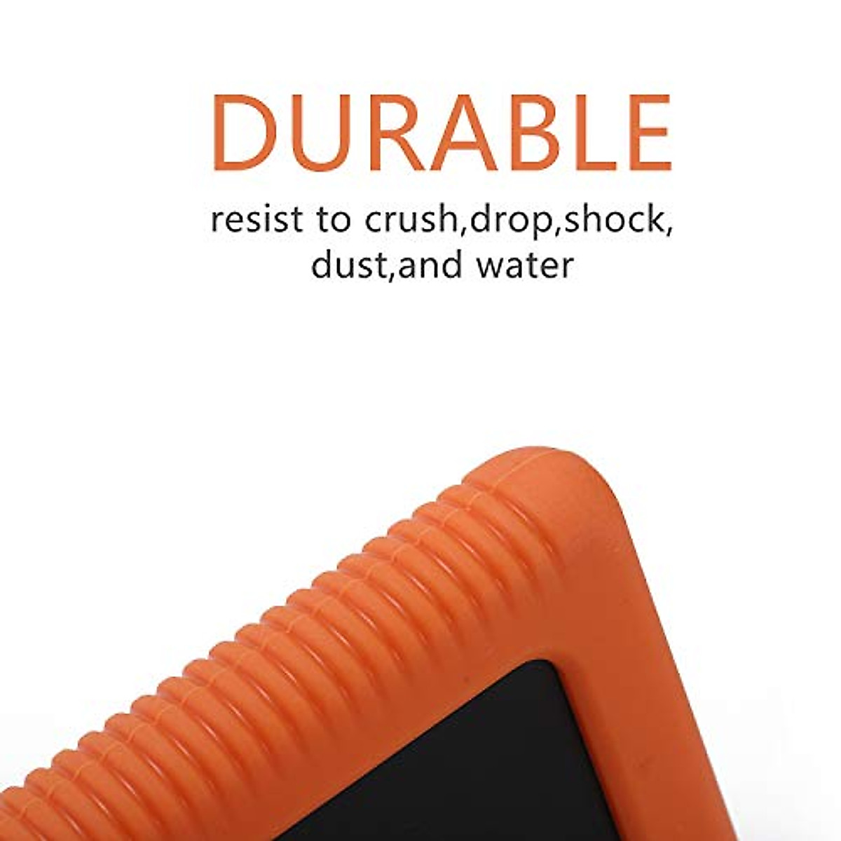 FEISHUO Portable External Hard Drive USB3.0 SATA HDD Storage — External Hard Drive Silicone Case Anti-Drop, Shockproof and Rainproof, for Game, PC, Mac, Windows(120G, Black)