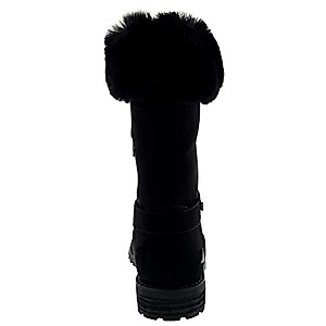 NAUTICA Girls Youth Warm Cold Weather Fashion Boots With Sherpa Fur Upper-Cosima Black-Size-3