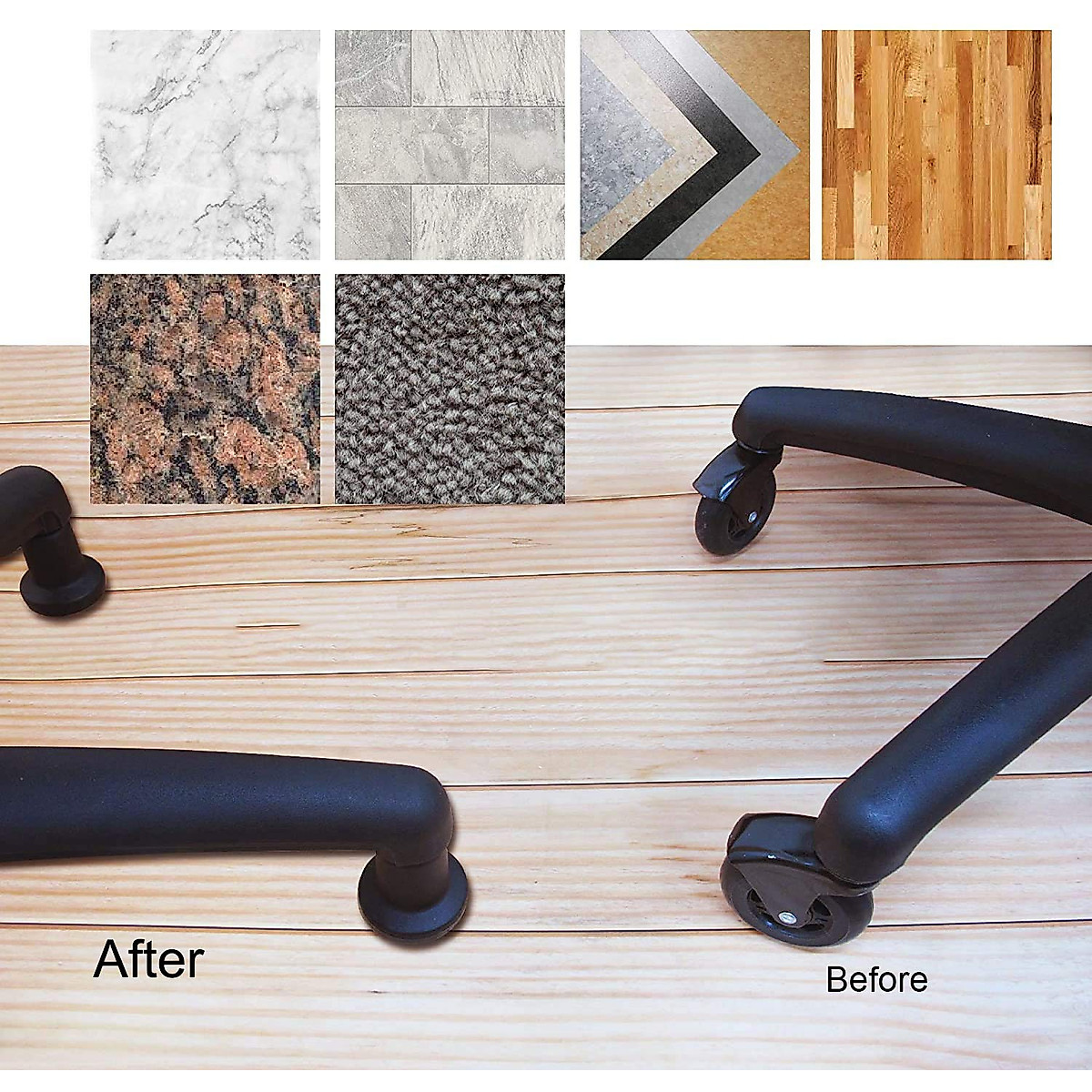 10pcs Chair Glides to Replace Casters, 6cm Height Office Chairs Stationery Office Replacement Chair Without Wheels and High Bell Glides