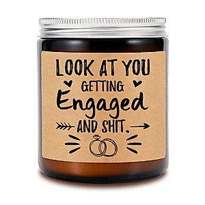 KrysDesigns Look at You - Getting Engaged & Shit Candle - Wedding Gift - Funny Candle - Best Friend Gift - Lavender Scented Candles - Soy Candles, 8oz