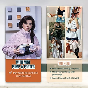 Idaho Jones Pump-A-Porter Mini Wearable Breast Pump Bag - Hands Free Pumping Bag Belt Pouch - Breastfeeding Essentials - Portable Breast Pump Belt for Working Moms - Compatible with Spectra, Etc