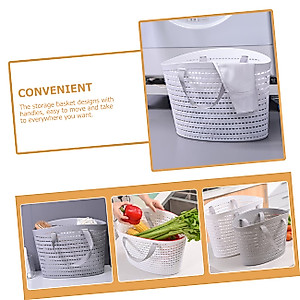 2pcs Plastic Laundry Basket Shopping Tote Bag Plastic Hanger Chicken Egg Basket Picnic Basket Bath Basket Laundry Basket Plastic Clothes Holder Sundries Organizer Hollow-out Basket