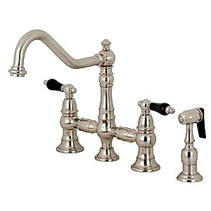 Kingston Brass KS3278PKLBS Duchess Bridge Kitchen Faucet, Brushed Nickel