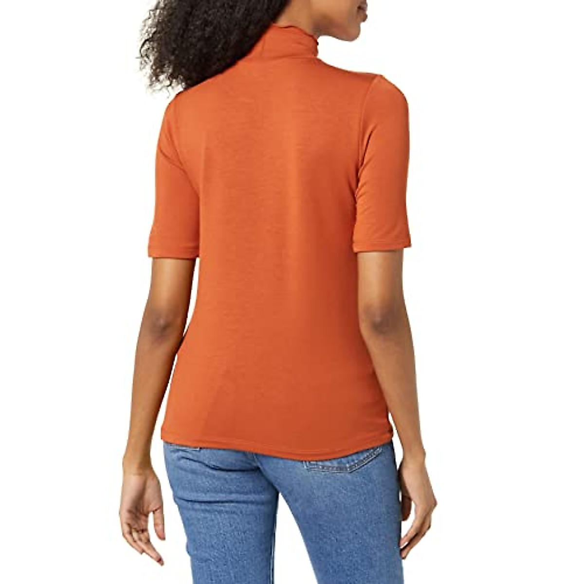 KARL LAGERFELD PARIS Women's Everyday 3/4 Sleeve Knit Top, Spicy Orange, Large