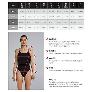 TYR Solid Spandex Maxback Women's Swimsuit - Black, 36