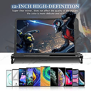 Newseego 12 ” Foldable Phone Screen Magnifier, 3D HD Horizontal and Vertical Phone Amplifier Eye-Protective Movie Video and Game Enlarger Portable Phone Holder Screen Magnifier for Smartphones.