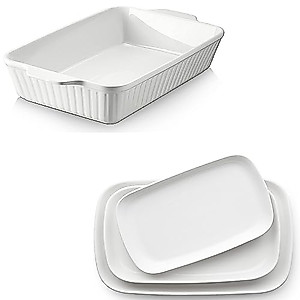 DOWAN Bundle - Ceramic Baking Dish and Serving Platter Set