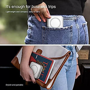 New 2022 Foldable Ultra-Thin Mobile Phone Watch Stand Charger 15W Fast QI Magnetic 3 in 1 Wireless (White) (AD-WC20)