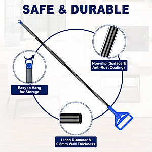 KeFanta 60 Inch Mop Handle Commercial Heavy Duty,Industrial Metal Mop Stick Replacement Quick Change,Wet Mop Head Replacement Holder for Floor Cleaning