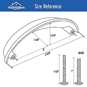 HOMOTEK 6 Pack Drawer Bin Cup Pulls Dresser Pulls for Cabinets Oil Rubbed Bronze - 3 Inch Hole Centers Furniture Handles,Kitchen Cabinet Hardware
