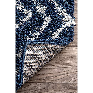 nuLOOM Iola Geometric Shag Area Rug, 8x10, Blue
