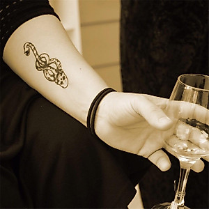 COKOHAPPY 10 Sheets Magic Death Eaters Dark Mark Mamba Snake Temporary Tattoo for Costume Party