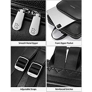 BOSTANTEN Leather Laptop Backpack for Women 15.6 inch Computer Bag Travel Work Daypack Large Size Bag