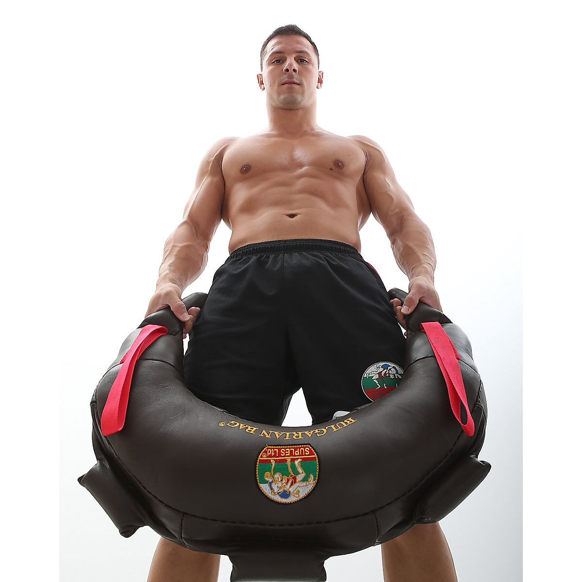 Bulgarian Bag Suples Original - Leather Size M(26lbs), Made by Suples, Including The Instructional Video from The Inventor Coach Ivan Ivanov (Wrestling, Fitness)