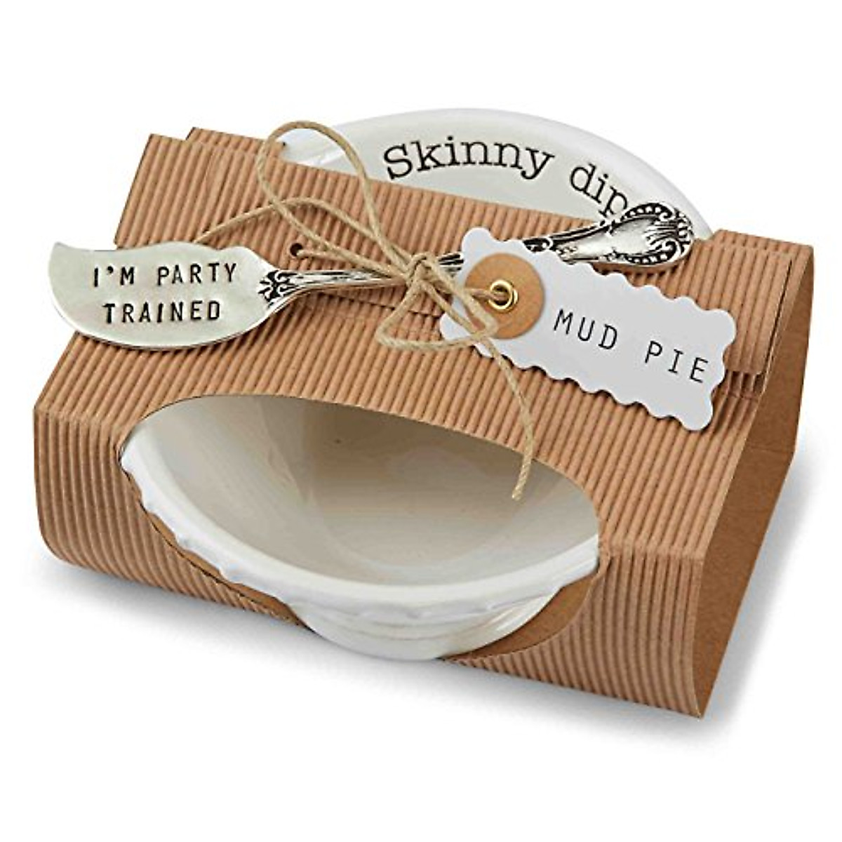 Mud Ceramic Pie Bowl and Spreader Gift Set, Skinny Dip