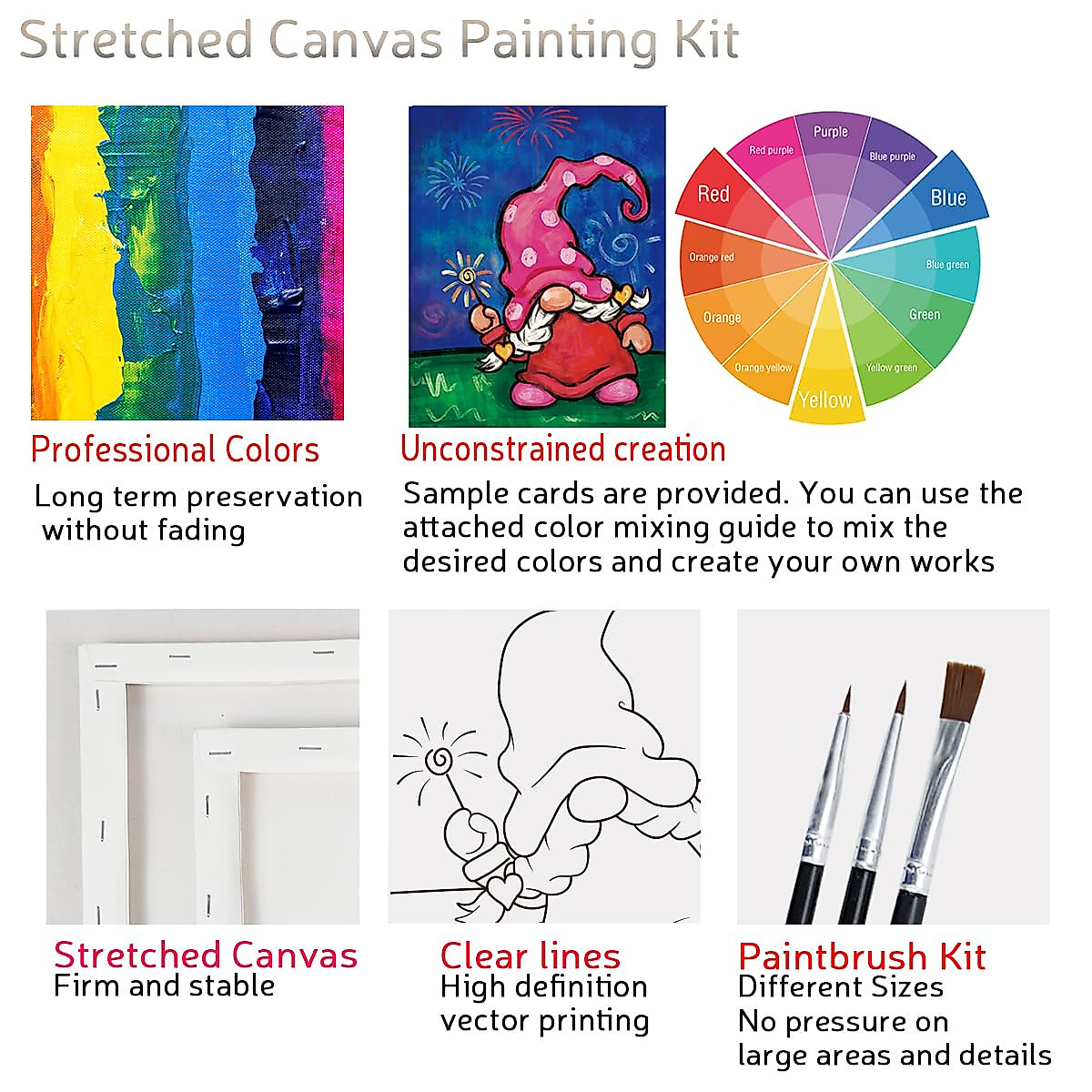 VALLSIP 2 Pack Paint and Sip Canvas Painting Kit Pre Drawn Canvas for Painting for adults Stretched Canvas Couples Games Date Night Anniversary Gifts Couple Paint Party Supplies Favor(8x10)