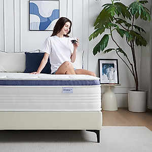 Dourxi King Mattress, 12 Inch Hybrid King Size Gel Memory Foam Mattress in a Box, Individually Pocket Spring for Pressure-Relief and Supportive, Non-Fiberglass Mattressess - Medium