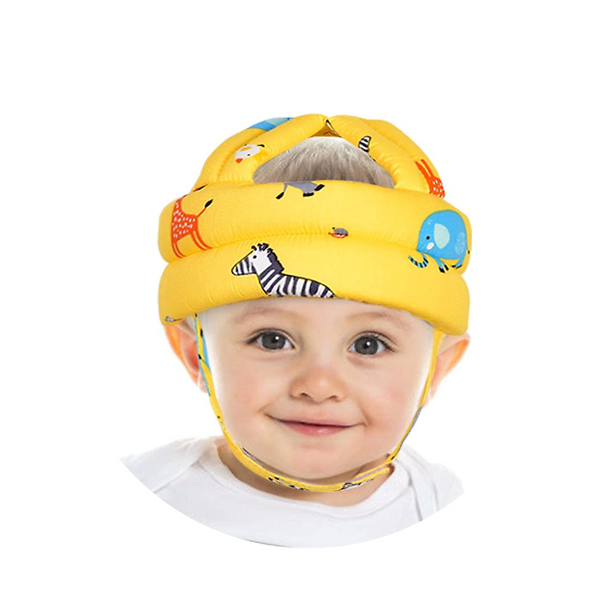 Umtiti Baby Adjustable Helmet, Lightweight and Soft, Great for Baby Learning to Walk and Crawl. Zoo,Yellow