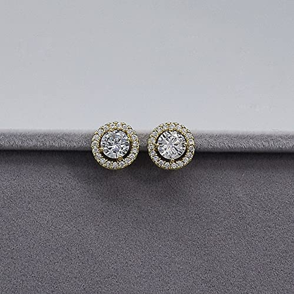 UDYLGOON Round Earrings Necklace Bracelet Jewelry Set For Women Bridal Bridesmaid Party Prom Daily (Gold)