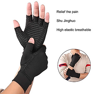 JADE KIT Copper Arthritis Gloves, Compression Gloves for Hands and Fingers Rehabilitation, Arthritis Gloves for Women Men Relief Hand Pain of Arthritis, Swelling, Carpal Tunnel - Size Medium