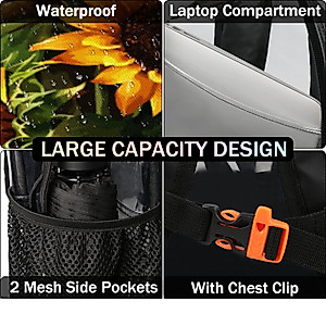 Butterfly Sunflower Clear Backpack, Sunflower Pattern Heavy Duty Transparent Clear Bag Computer Daypack for School, Security, Work, Sports, Stadium, Travel, College