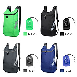 kingsea Foldable Backpack,Lightweight Packable High capacity Backpack for Travel Camping Hiking Outdoor Sports Daypack (Black)