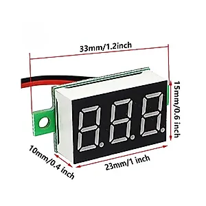Sumklin Mini DC Voltmeter 2-Wire DC 2.5-30V Voltage Tester 8PCS 0.28 inch LED Panel 4 Colors Combined