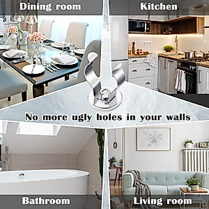 LEIFIDE Magnetic Hook Round Base Magnet Fastener with Steel Clip Chrome Plate Magnetic Tool Holder Heavy Duty Magnetic Holder for Indoor Outdoor Hanging Kitchen Home Organization (6, Silver)