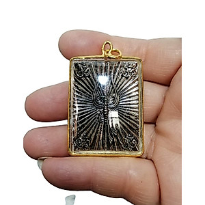 poppip Hindu Goddess MHA Kali Devi U-MA Gold Plated Pendant Protect Destroy Evil harm