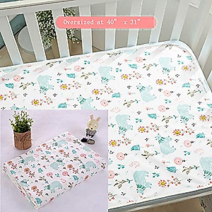 COZUMO Baby Waterproof Bed Pad Bed Wetting Pads Washable for Kids Toddler Potty Training Pads Baby Wateproof Pad Mat for Pack n Play/Crib/Mini Crib Reusable Incontinence Underpads for Kids/Adult/Pets