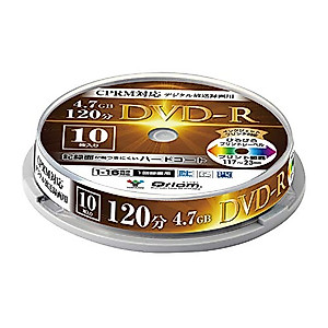 Yamazen DVDR16XCPR10SP DVD-R Single Time Recording, Digital Broadcast Recording, 1-16x, 10 Pieces, CPRM Compatible, 4.7 GB, Case Included