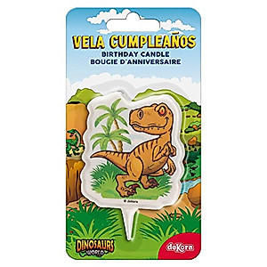 Dekora - Dinosaur Birthday Candle - 7.5cm 2D Trex