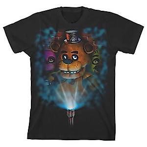 Five Nights at Freddy's Flashlight Characters Boys Black T-Shirt-M