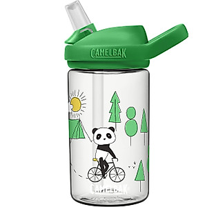 Eddy+ Kids BPA-Free Water Bottle with Straw, 14oz, Playful Pandas