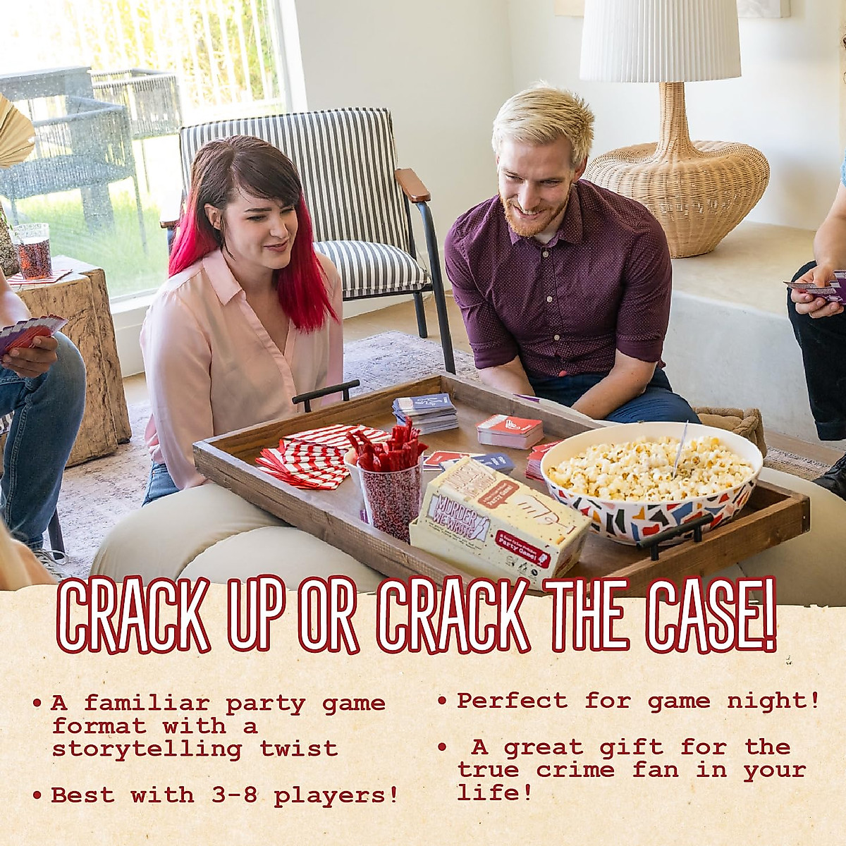 KESS Murder We Wrote - Murder Mystery Party Game for Adults & Teens, 3-8 Players, Ages 14+, Card Game Based on True Crime Podcasts, Playtime 30-90 Mins