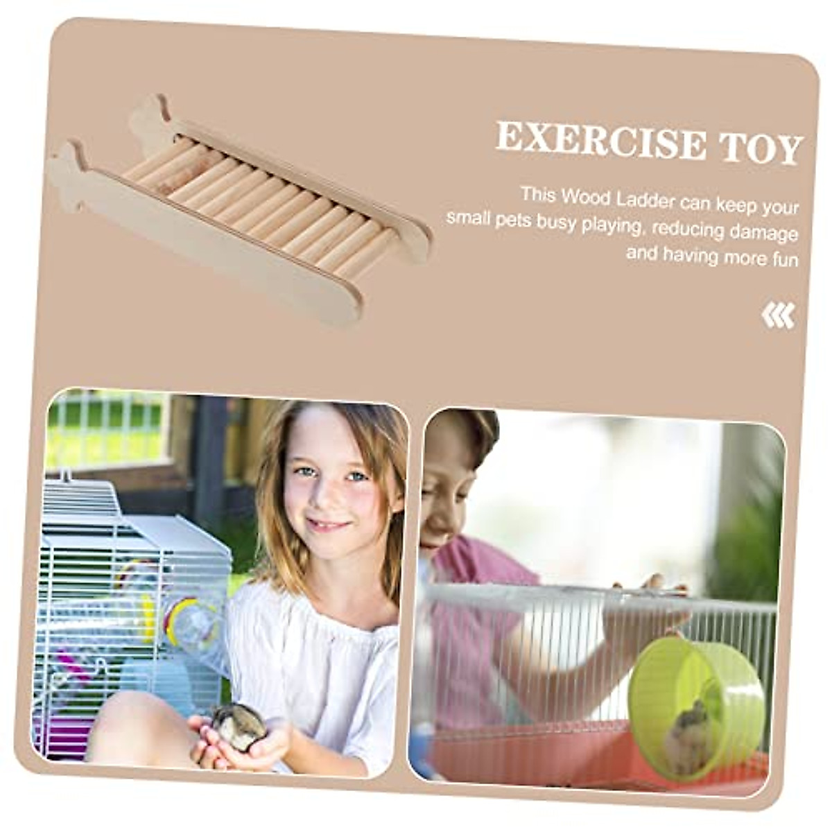 iplusmile 2pcs Hamster Climbing Ladder Hamster Wood Ladder Rat Chew Rat Ladder Hamster Cage Accessories Hamster Toys Cage for Guinea Pigs Wood Ladder Toy Wooden Sports Chinchilla Cage