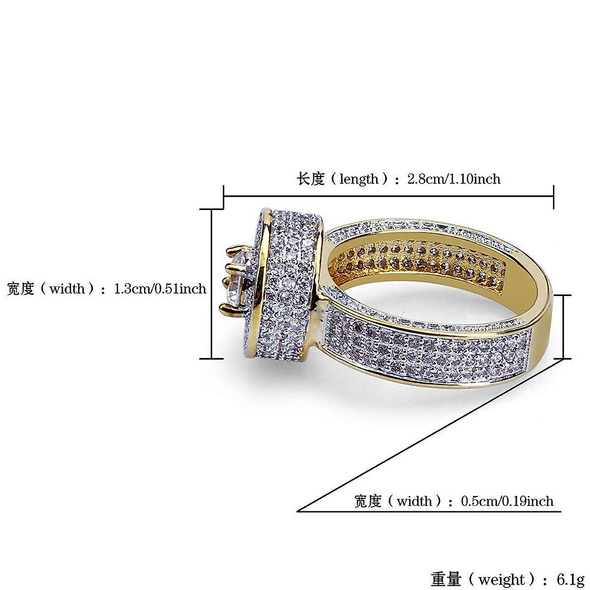 Moca Jewelry Iced Out Personalized Fashion Ring 18K Gold Plated Bling CZ Simulated Diamond Hip Hop Ring for Women (7)