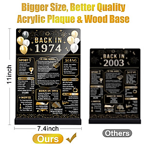 Happy 50th Birthday Decorations & Anniversary Party Favor Supplies - Back in 1974 Table Poster Sign Gifts for Men & Women, Cake Topper Banner Balloon Backdrop Candle Centerpiece Tablecloth