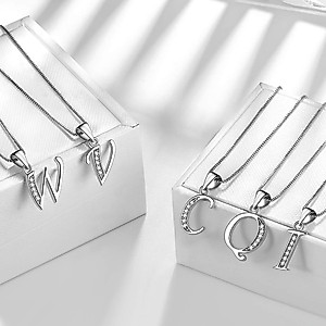 Aurora Tears Letter J Necklace Initial 925 Sterling Silver Alphabet Pendant Crystal Name Gift Women Cubic Zirconia Jewelry DP0045J